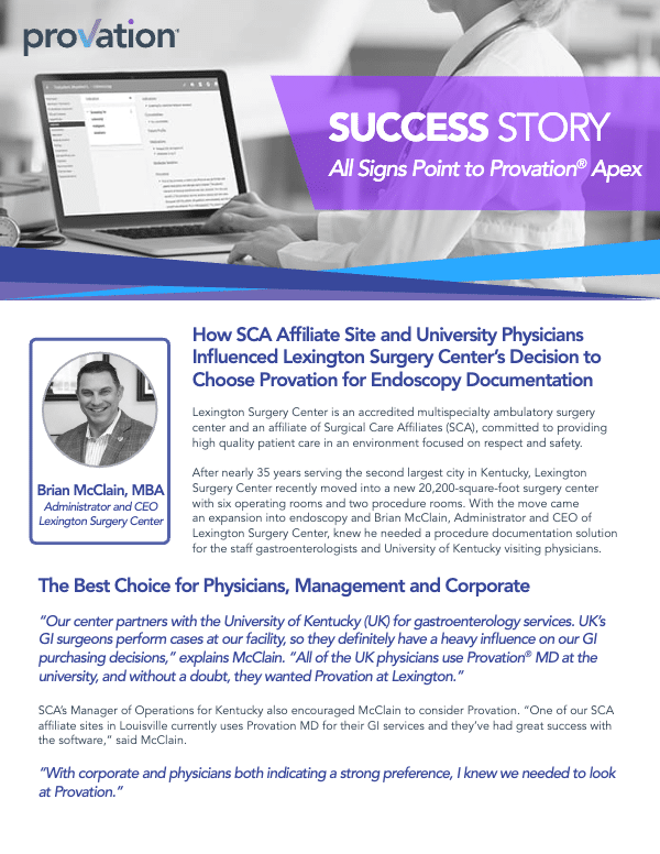 Lexington Surgery Center Customer Story | Provation
