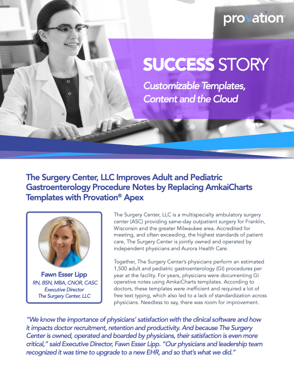 Provation Apex: The Surgery Center ASC Customer Story | Provation